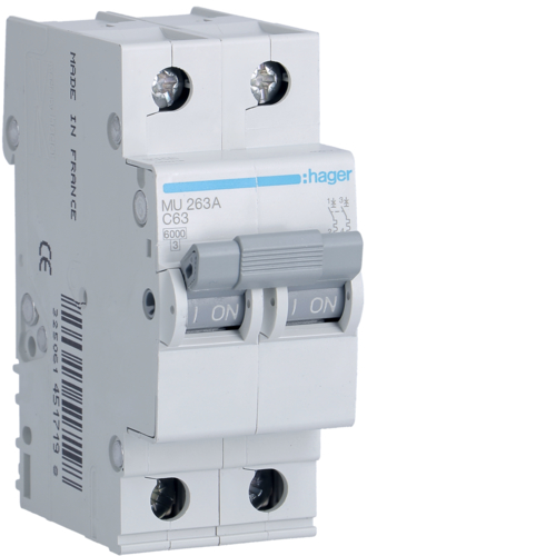 MCB 2P 63A 6kA Type C - MU263A | Makel.vn